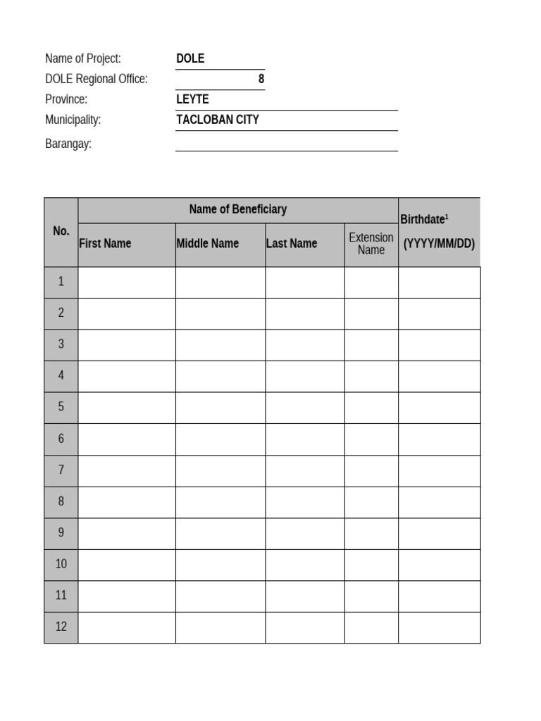 Tupad Template | PDF