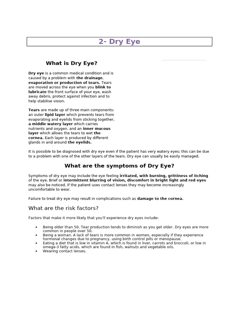 OL2 CH 2 Dry Eye | PDF