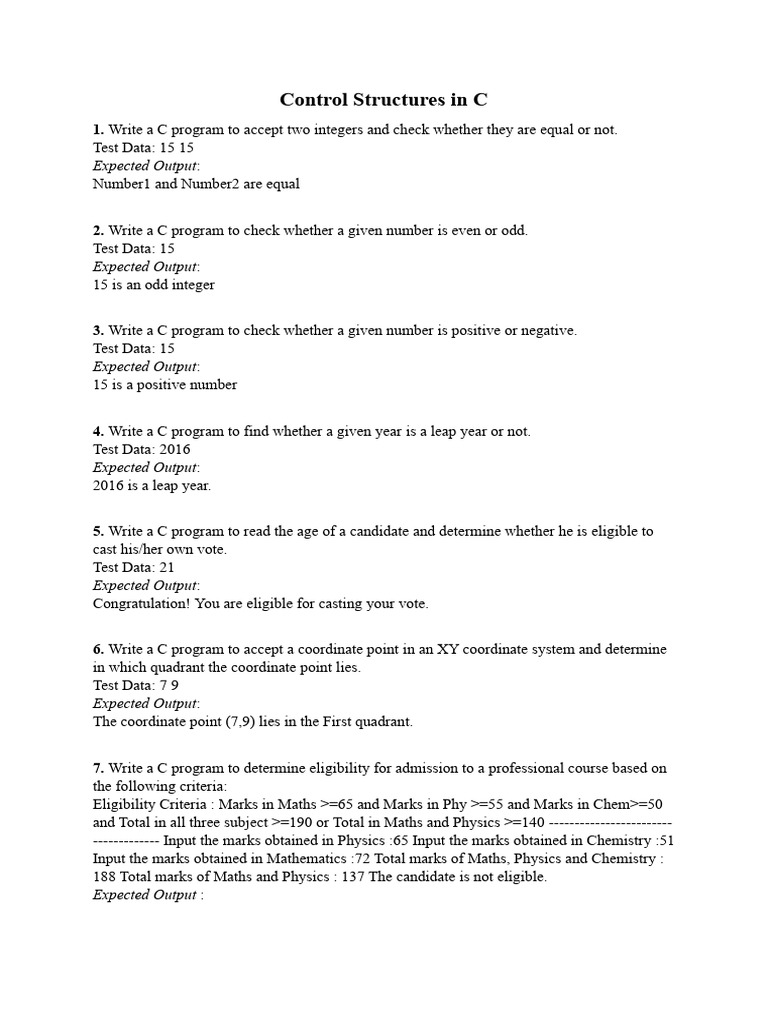 Practice questions control structures | PDF Practice questions control structures | PDF