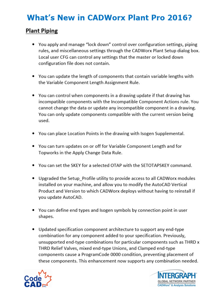 CADWorx Plant Pro 2016 Updates | PDF | Computer File | Pipe (Fluid ...