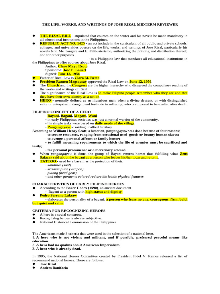 Ge 213 Midterm Reviewer | PDF