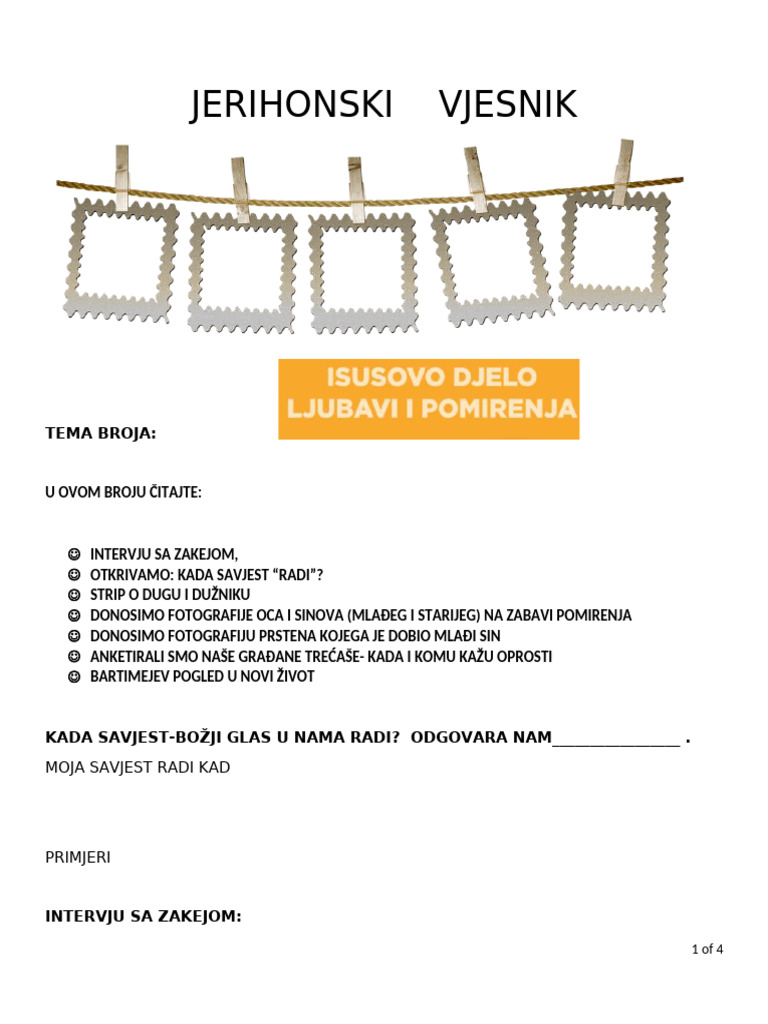 Jerihonski Vjesnik - Vjeronauk - 3 - Razred | PDF