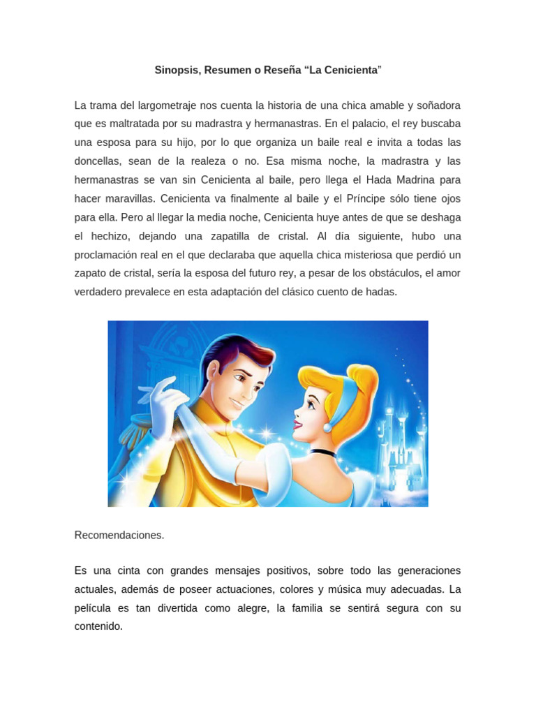 Sinopsis - La Cenicienta | PDF