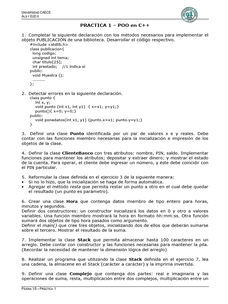 Práctica1 POO 2020 | PDF