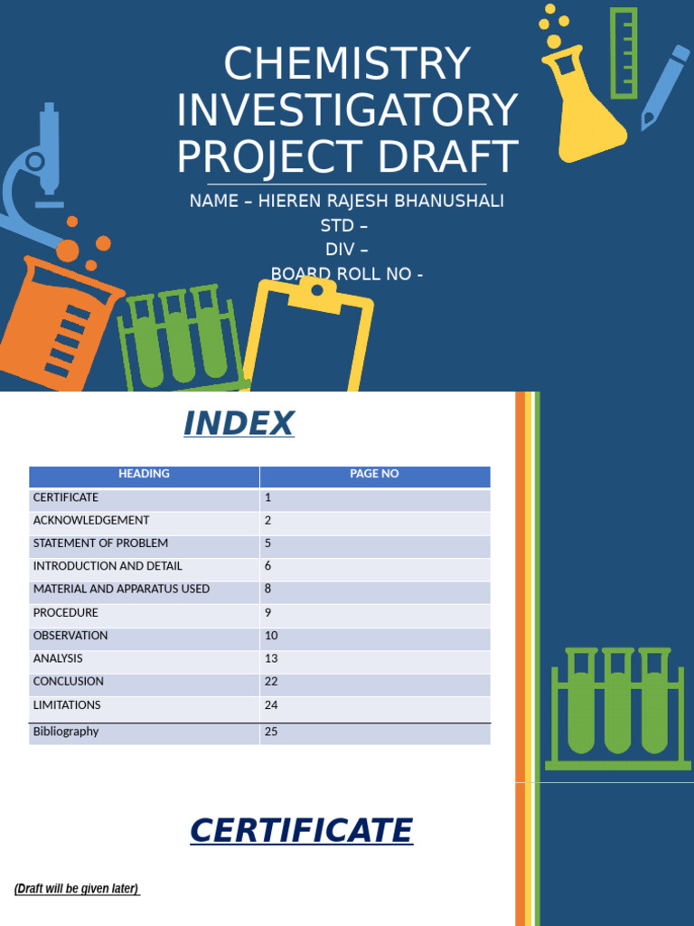 Chemistry Project PDF | PDF