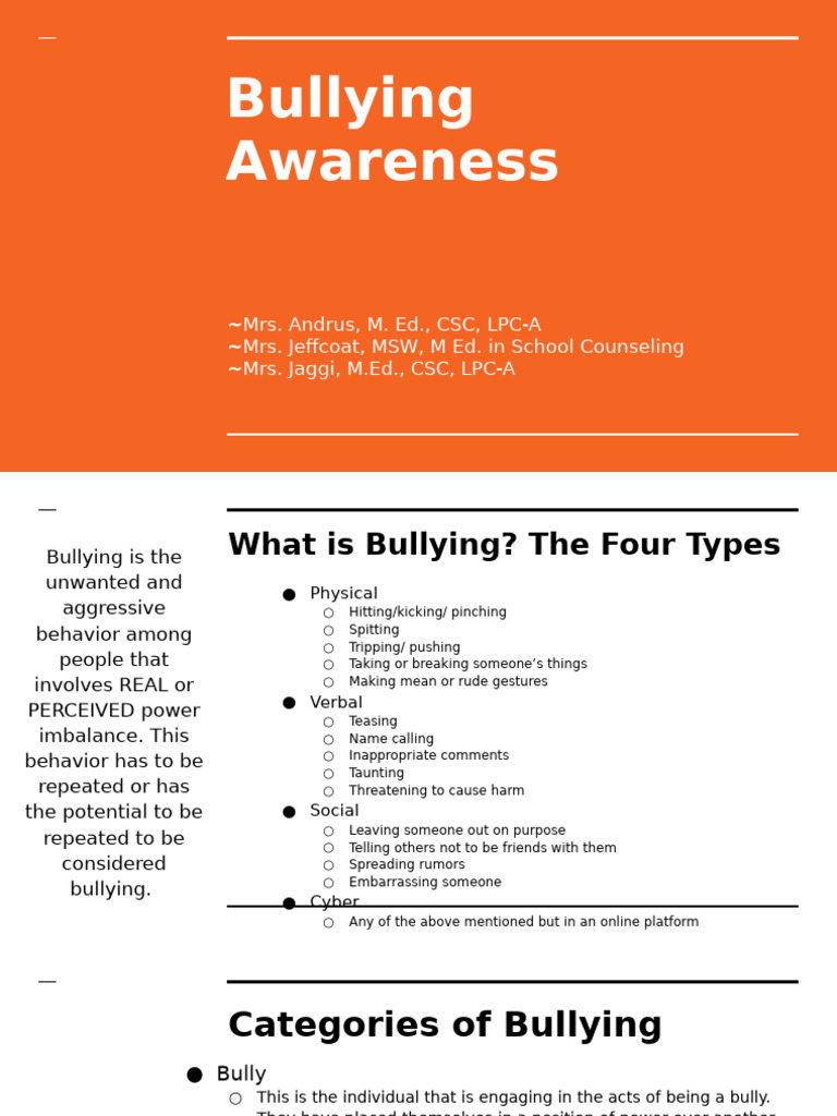 Bullying Awareness | PDF