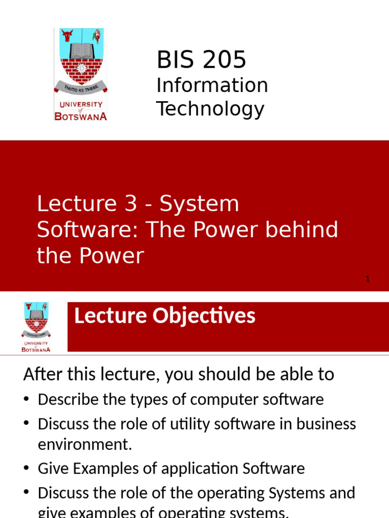 BIS205 Lecture 3 - System Software | PDF