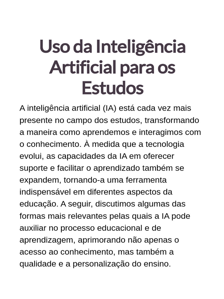 Uso da Inteligência Artificial para os Estudos_241007_111629 ! | PDF