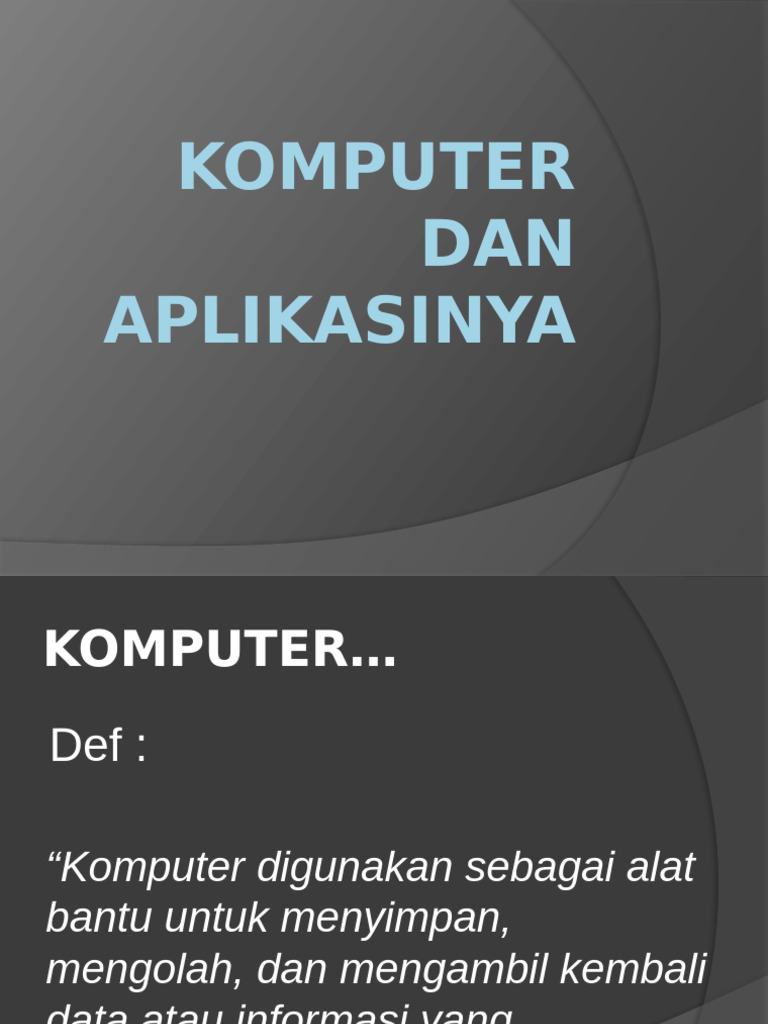 1 Pengantar Komputer Masyarakat | PDF