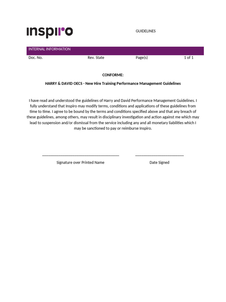 Conforme Sheet | PDF