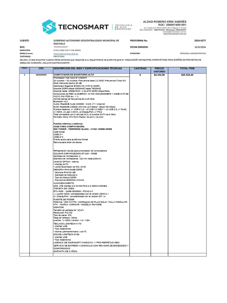 Proforma GAD Machala Final-Signed | PDF