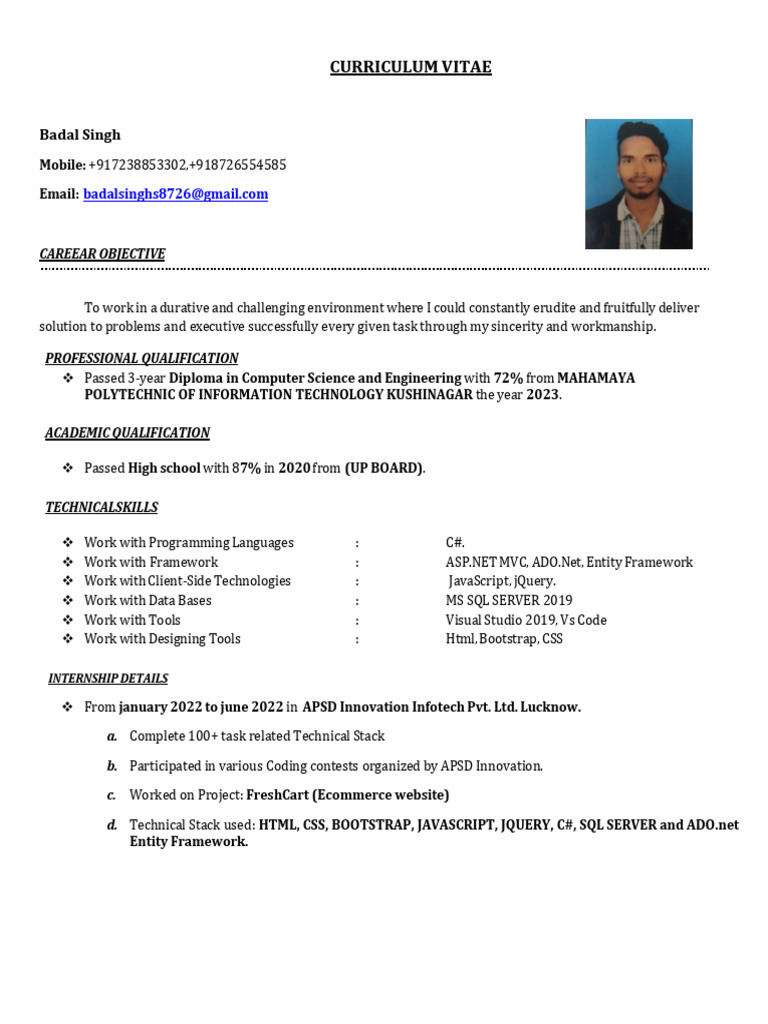 Badal's Resume 1 | PDF