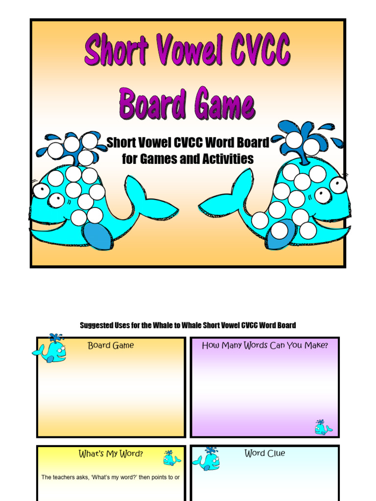 ShortVowelCVCCBoardGame 1 | PDF
