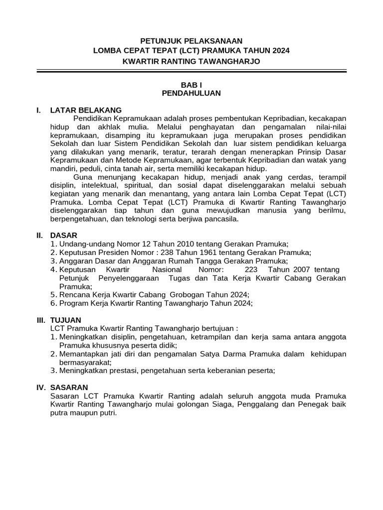 Juklak LCTP 2024 | PDF