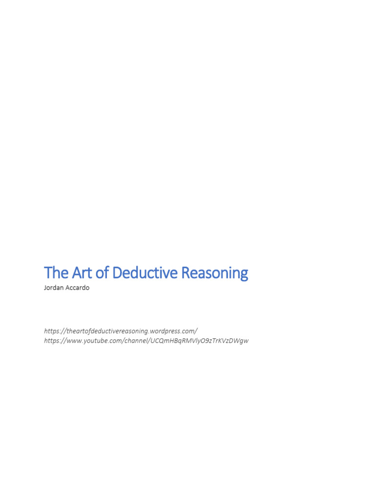 The Art of Deductive Reasoning | PDF