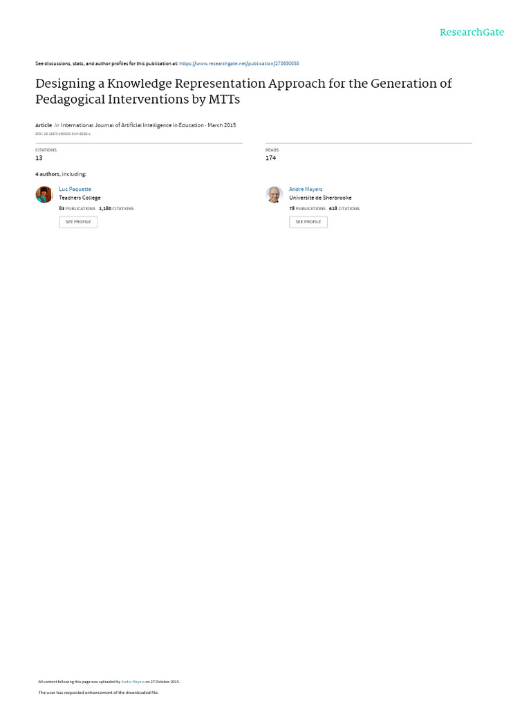 Designing A Knowledge Representation Approach For | PDF