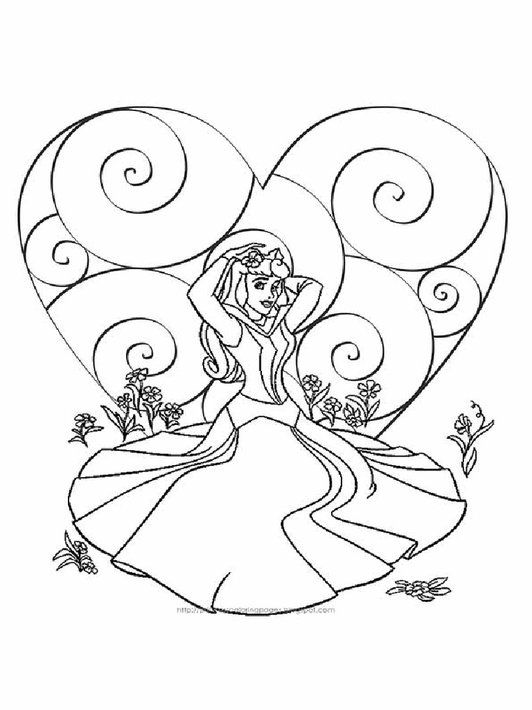 Princess Valentine Coloring Page A4 | PDF