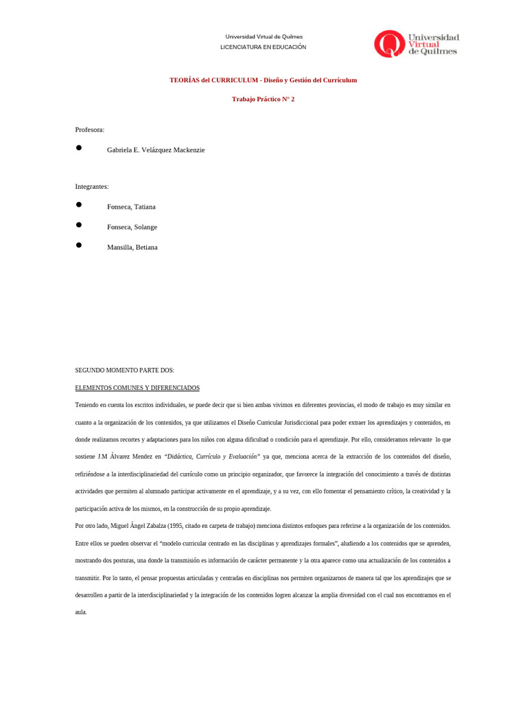 Tp2. Teorias Del Curriculum | PDF