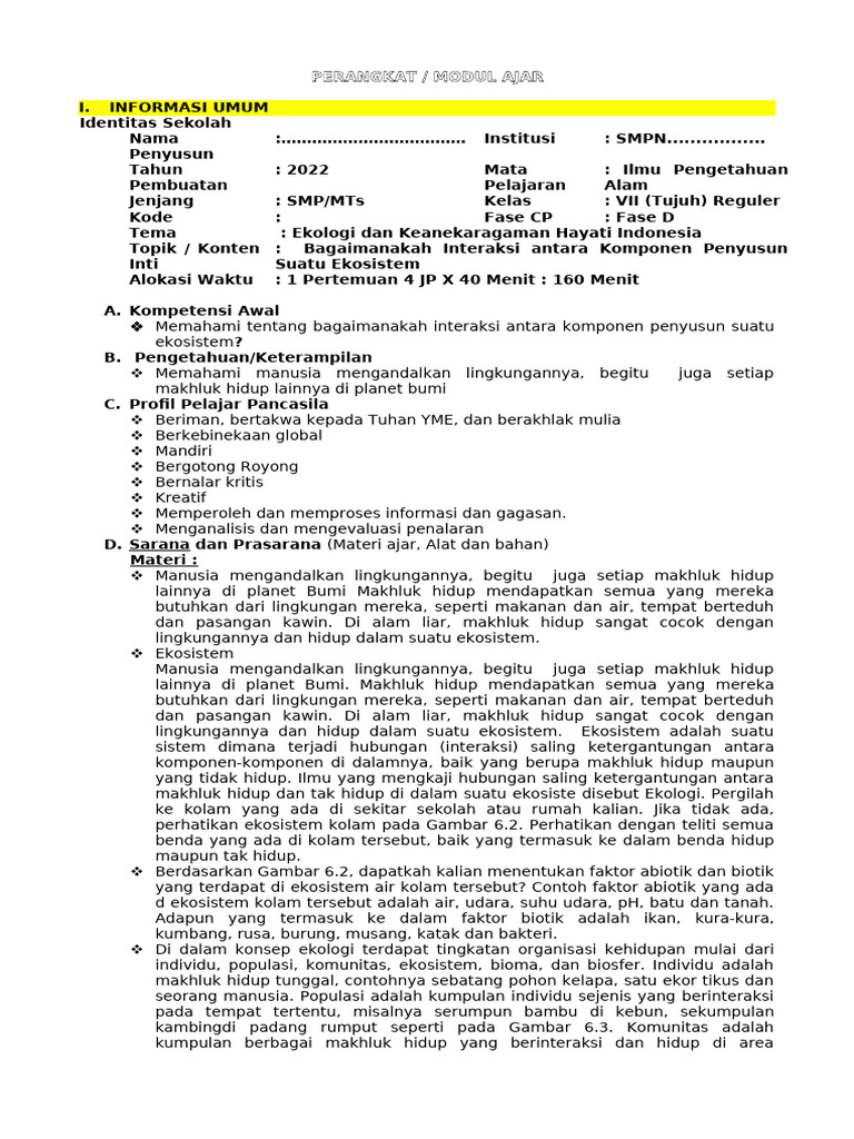 Modul Ajar Pertemuan Ke 2 | PDF
