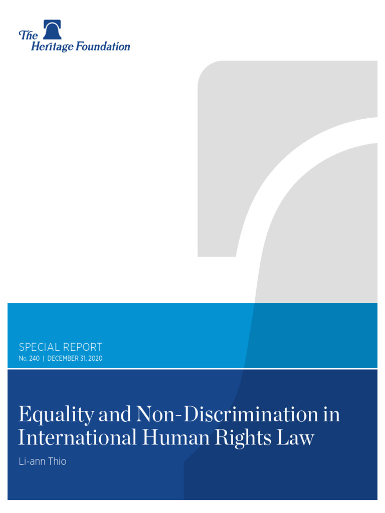 Heritage Foundation Analysis of Equality and Non Discrimination in ...