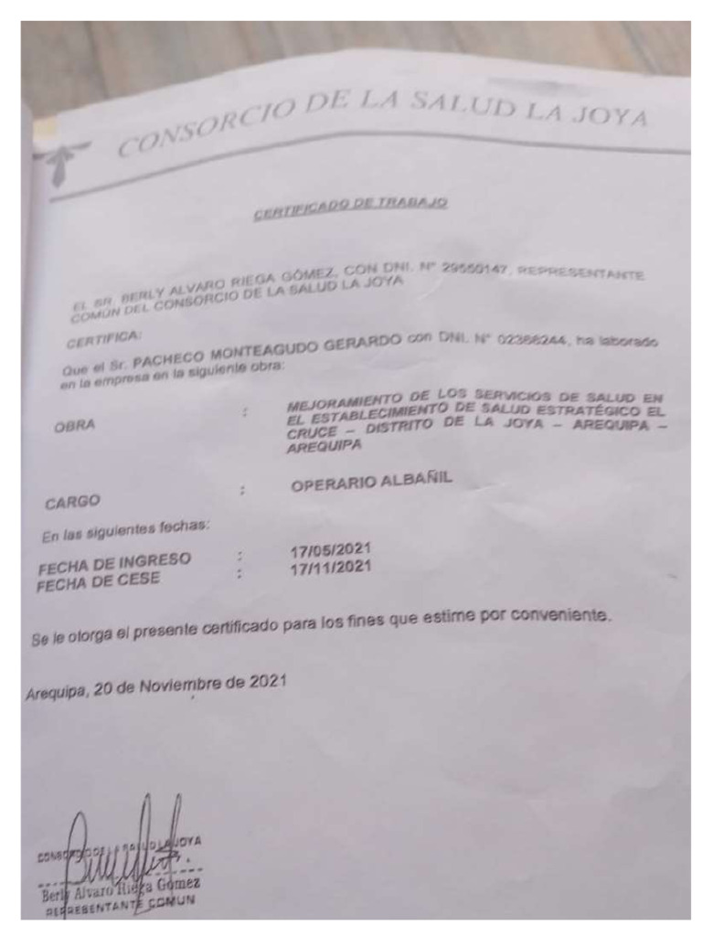 CERTIFICADO DE TRABAJO NUEVO (1)DADAS | PDF