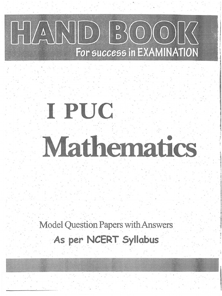 Maths First Puc - Hand Book | PDF