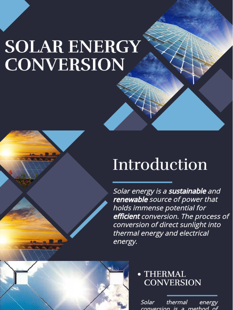 Solar Energy Conversion | PDF | Science & Mathematics