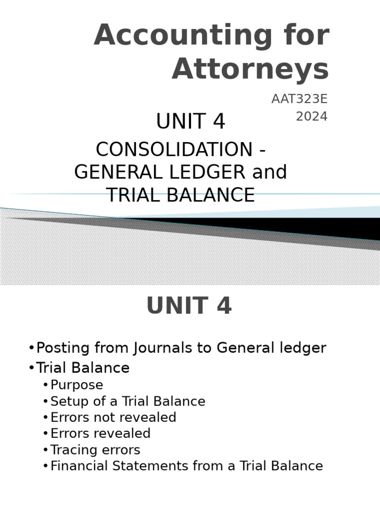 2024 - Unit 4 - Trial Balance | PDF