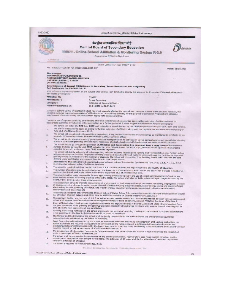Cbse Affilation | PDF