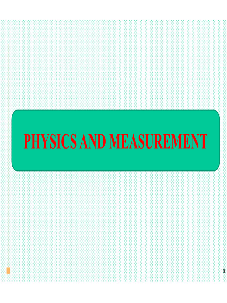 Lecture 1 Phys Measurement | PDF