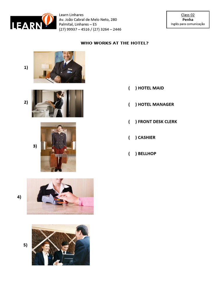 Hotel Classes - English for trips | PDF