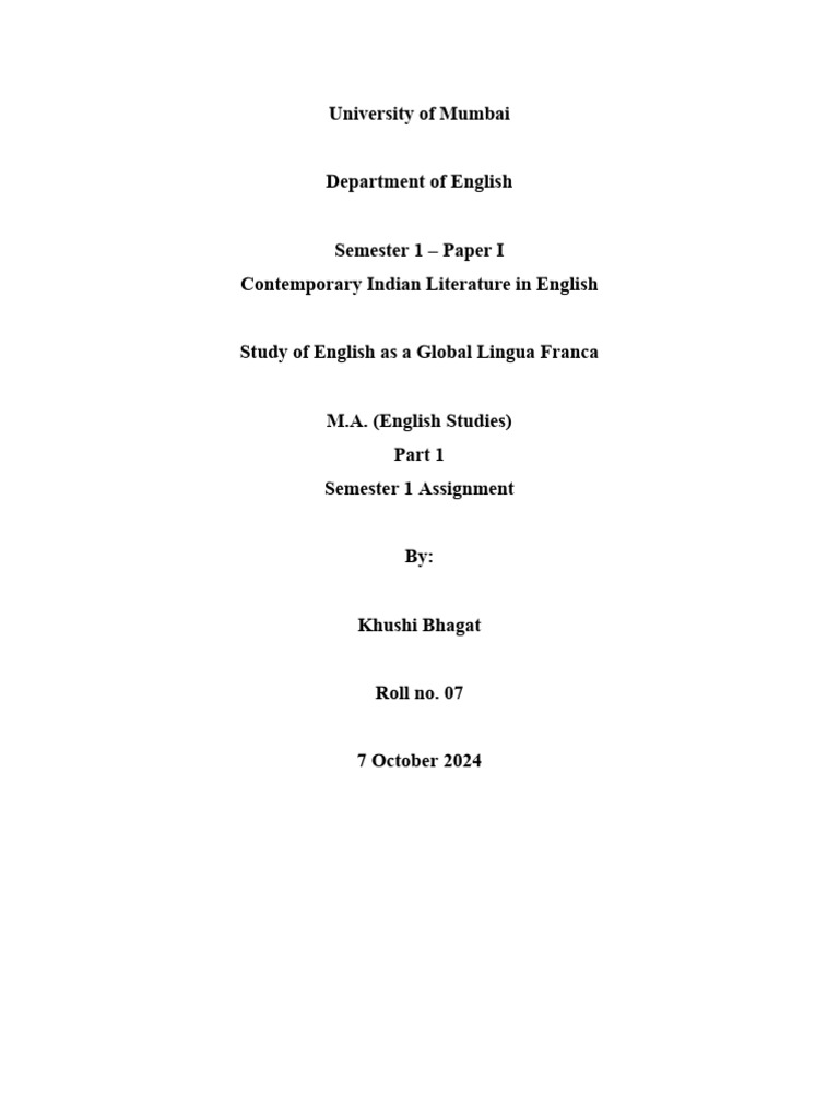 Indian Lit Assignment | PDF