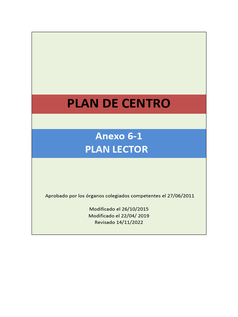 Anexo 06. 1. Plan Lector | PDF