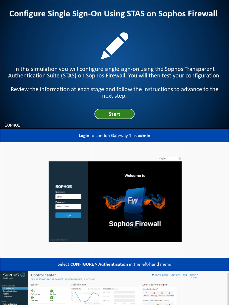 FW3515 20.0v1 Simulation - Configure SSO Using STAS | PDF