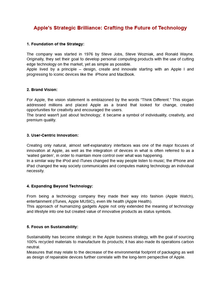Apple's Strategy Demystified | PDF | Apple Inc. | Art