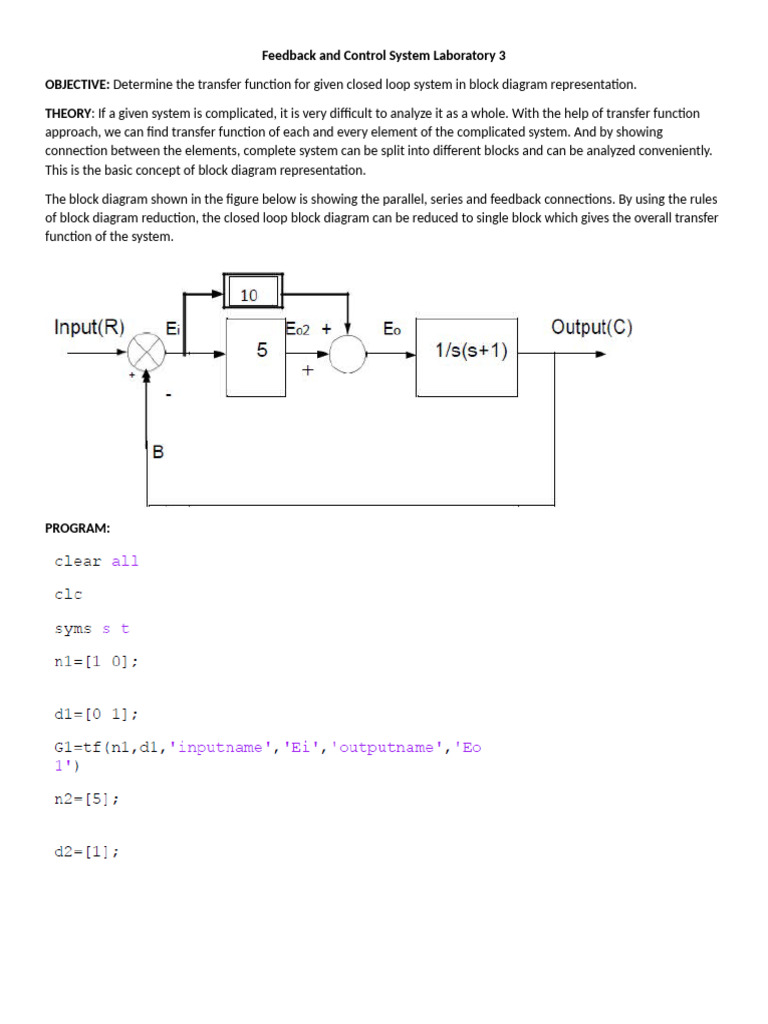 Control Systems Lab Guide | PDF | Teaching Methods & Materials ...