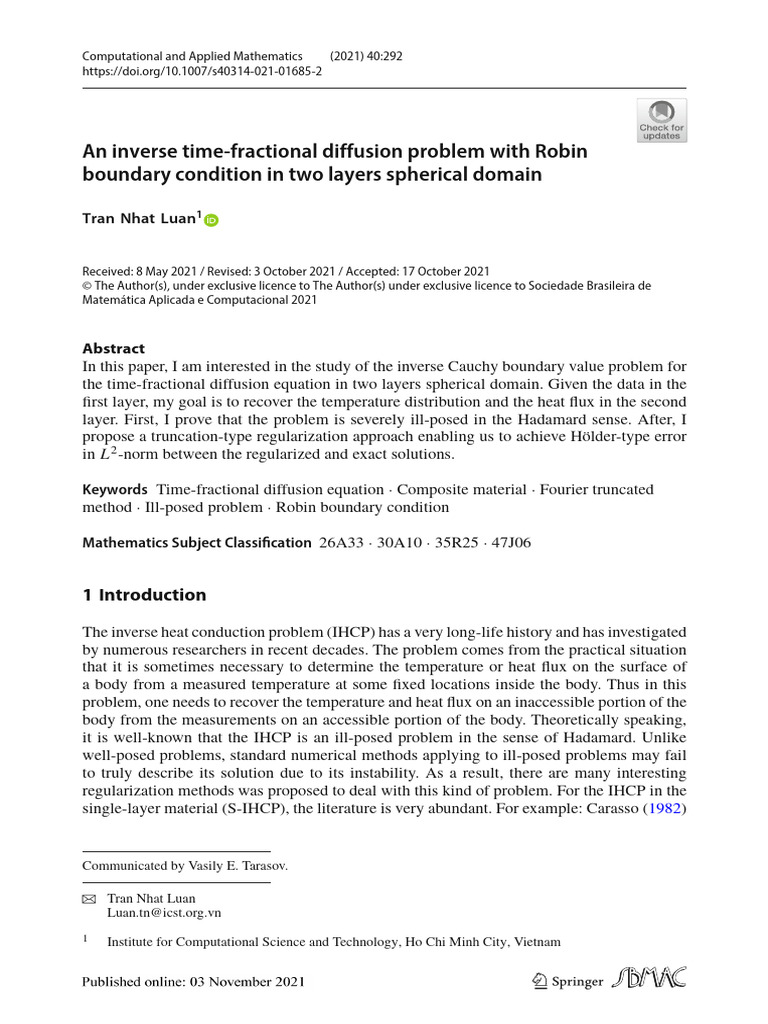 2021 5 Q2 An Inverse Time Fractional Diffusion Problem With Robin