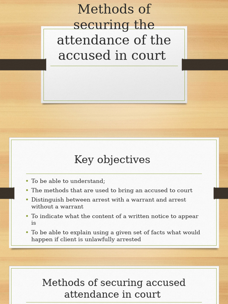 Methods of Securing The Attendance of The Accused in Court (2021) | PDF