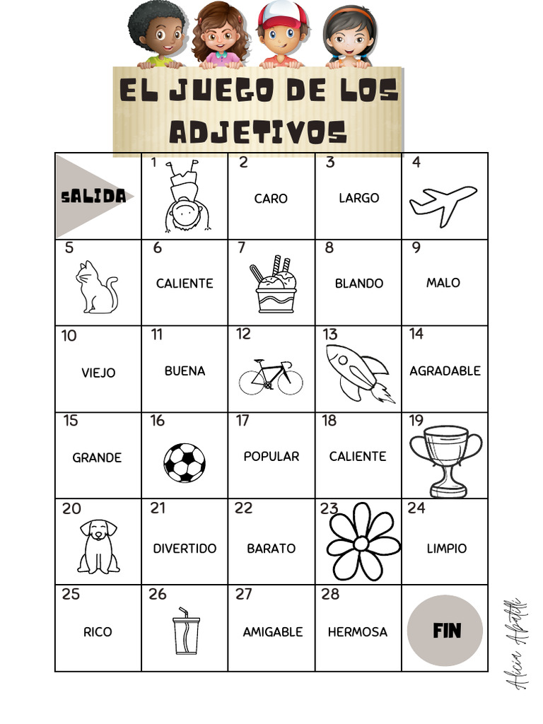 El Juego de Los Adjetivos. Realizado Por Alicia Abatilli | PDF