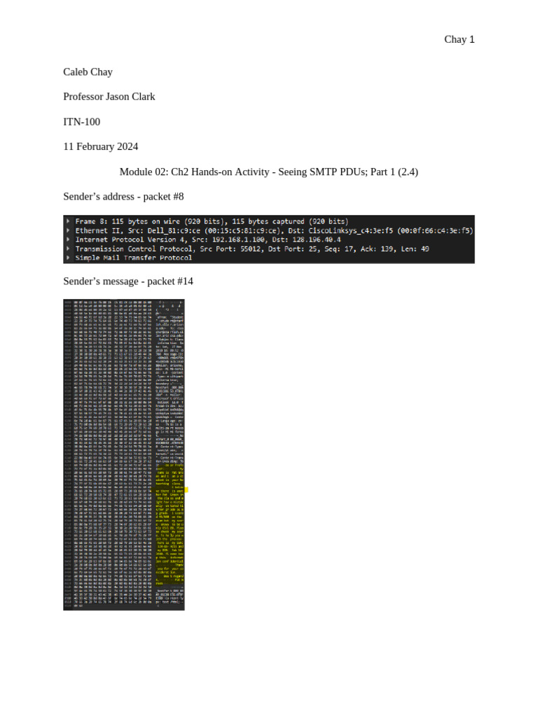 ITN 100 - Module 2 HOA | PDF