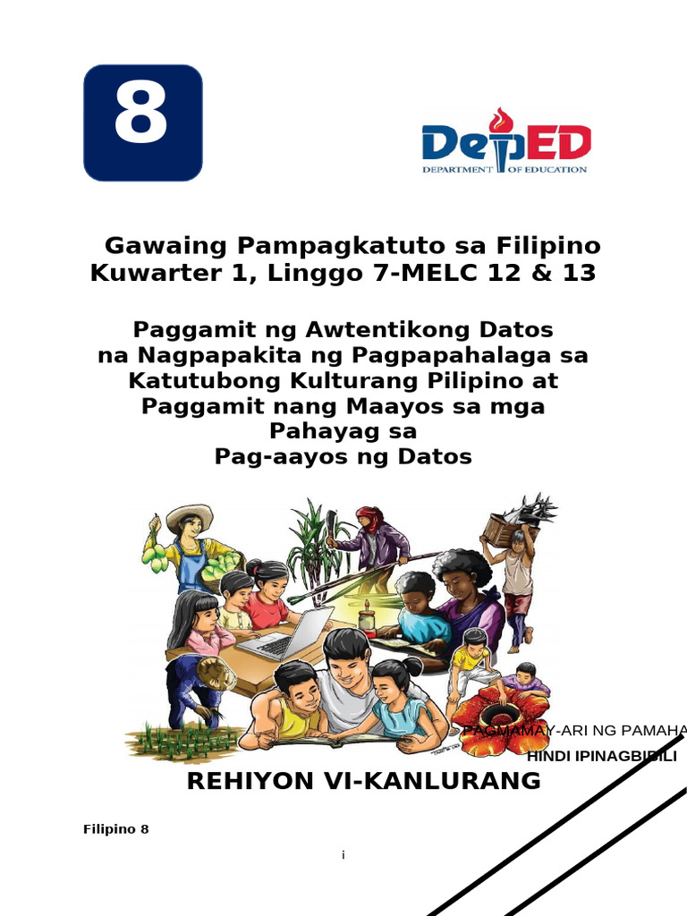Filipino8 Q1 LAS8 MELC 12 13 1 | PDF | Philippines