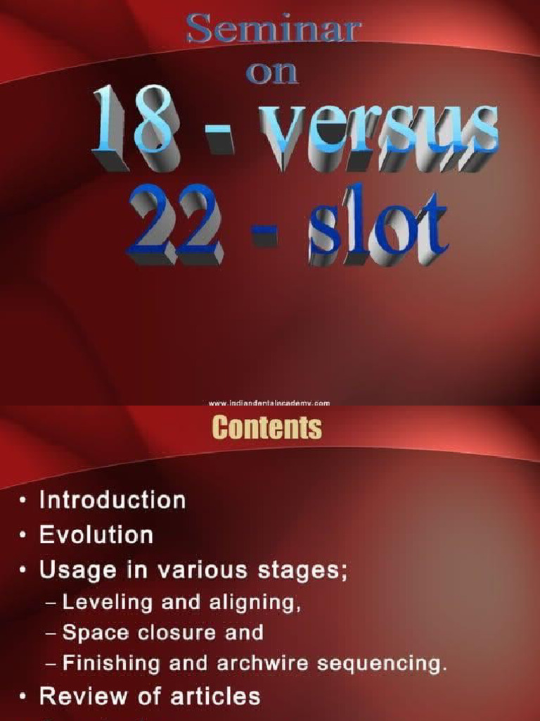 0.018 and 0.022 Slot | PDF