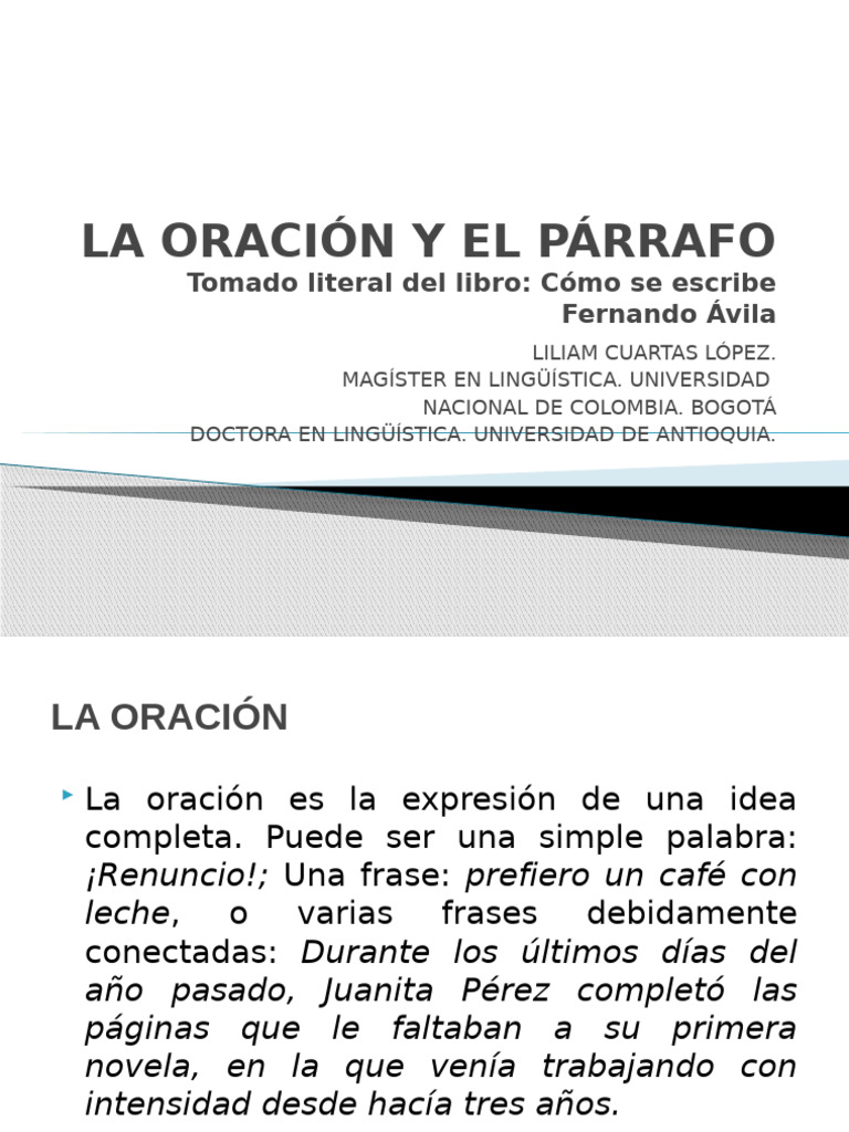 EL PÁRRAFO y ORACIÓN - Produccion Textual | PDF