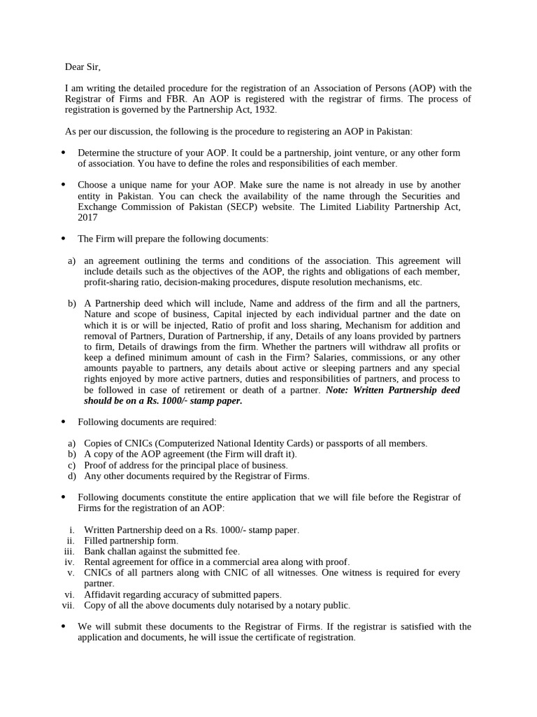 AOP Registration | PDF