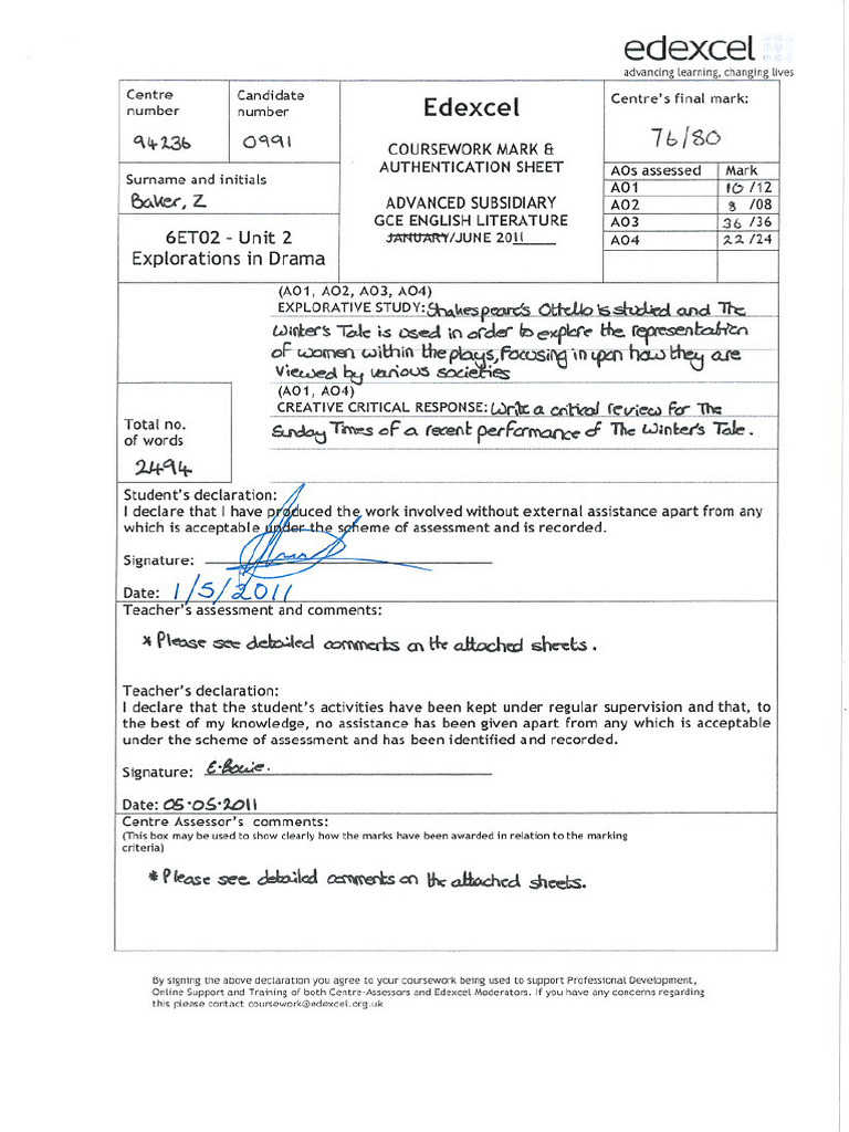 Coursework Example 1 | PDF