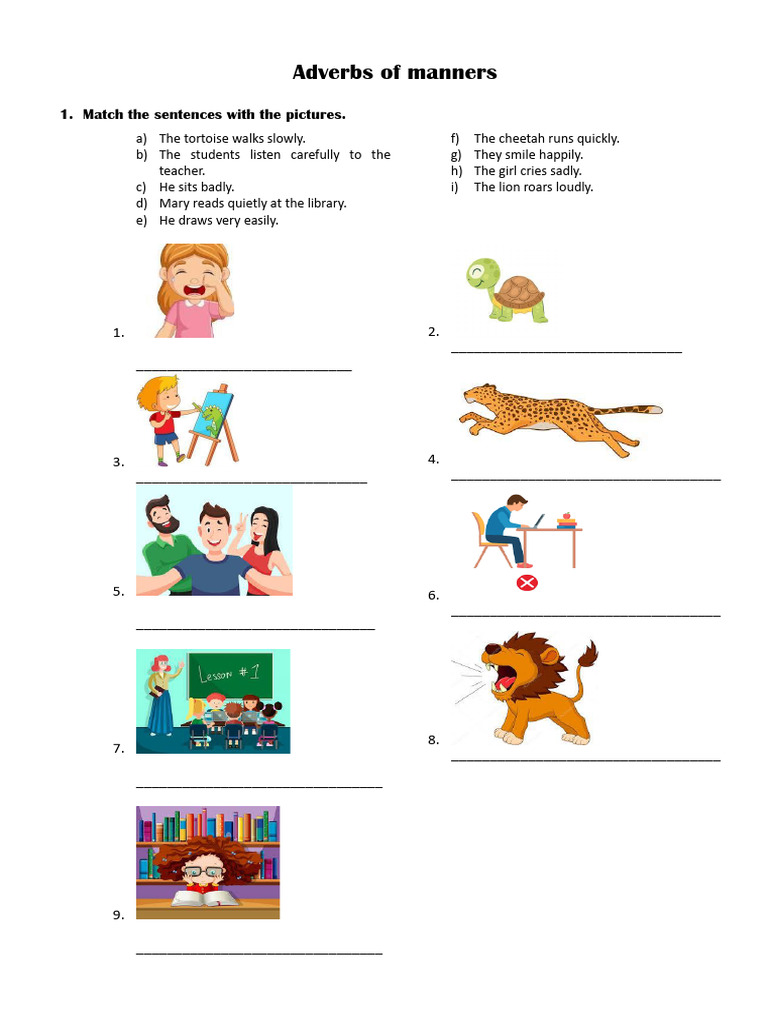 Adverbs of manners full PDF | PDF