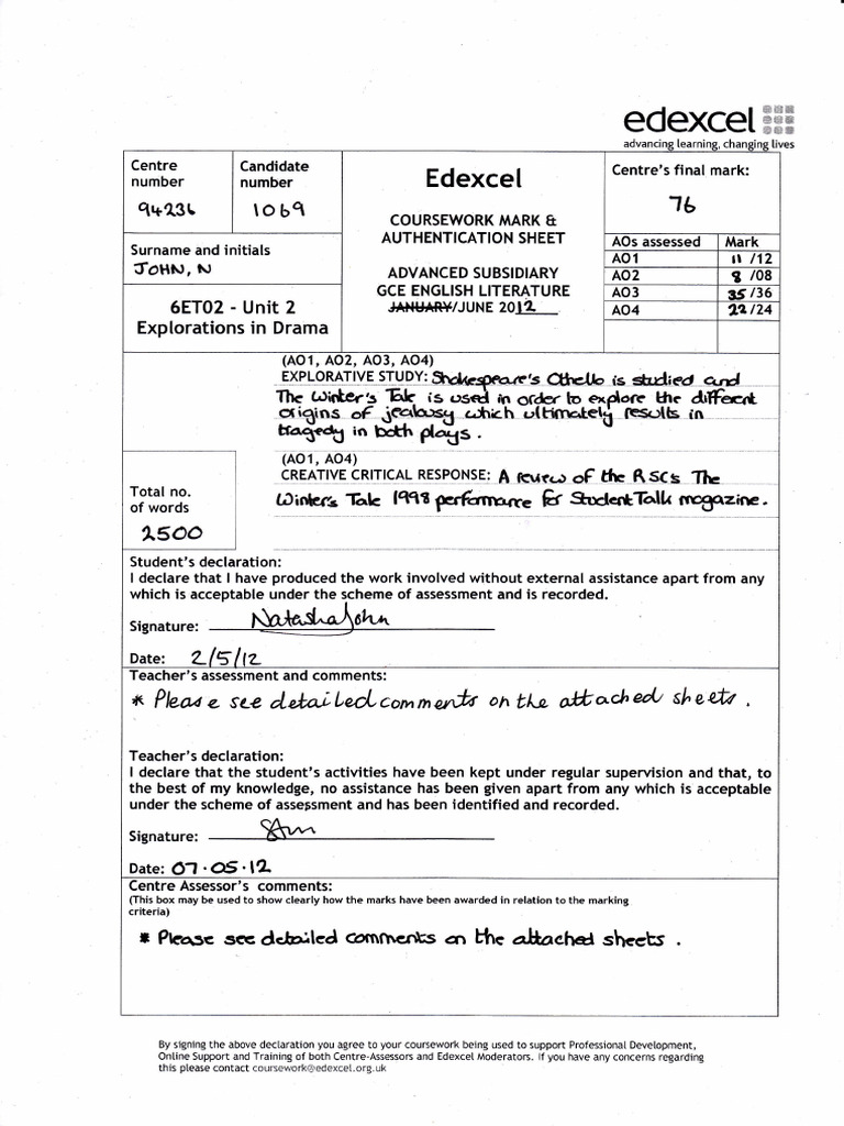 Coursework Example 2 | PDF