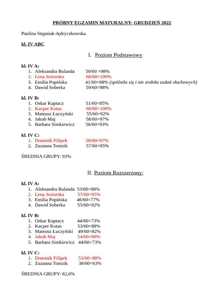 Matura Próbna Grudzień | PDF