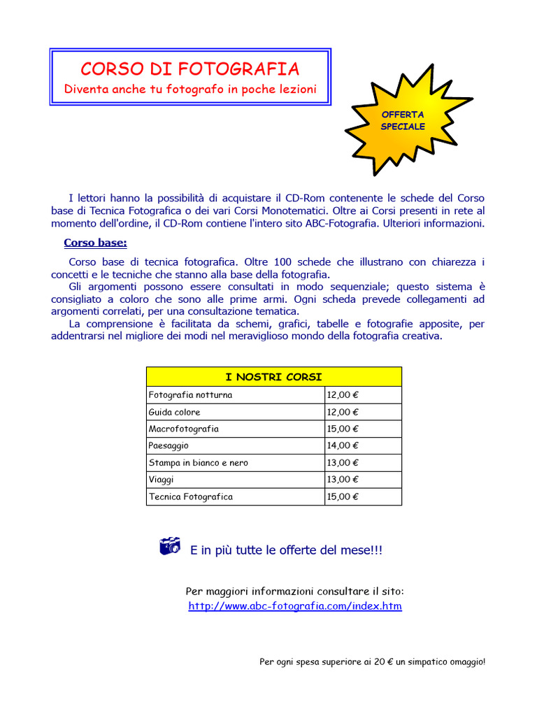Corso Di Fotografia | PDF