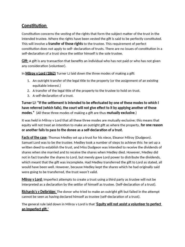 Constitution notes | PDF